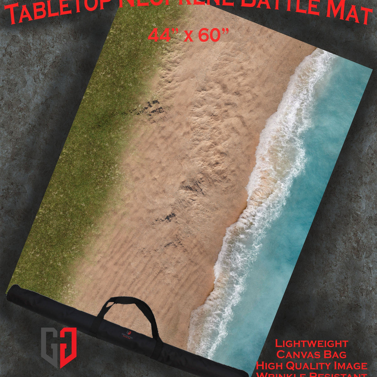 Coastal Shore - Neoprene Battle Mat with Bag – Tabletop Terrain