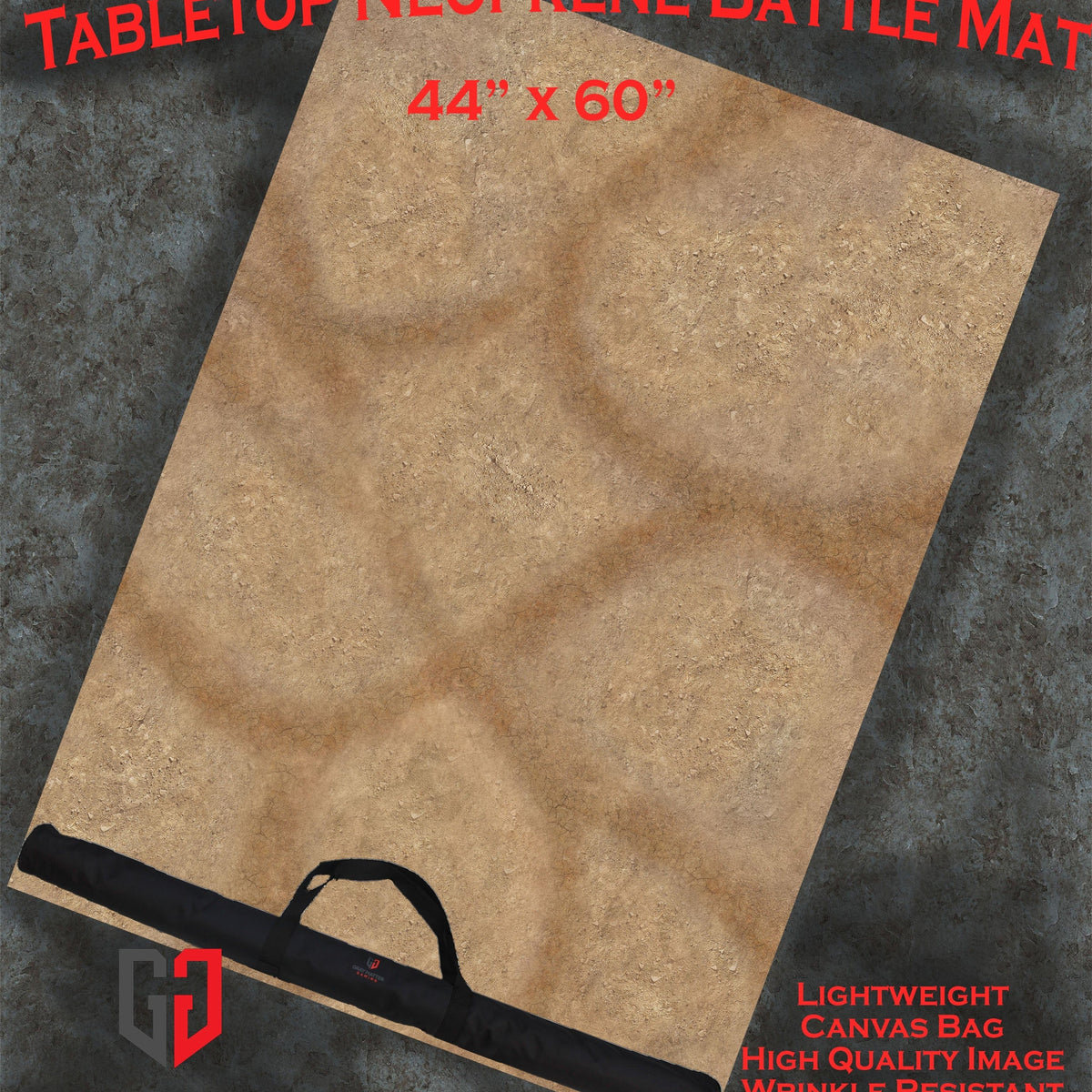 Desert Paths - Neoprene Battle Mat with Bag – Tabletop Terrain