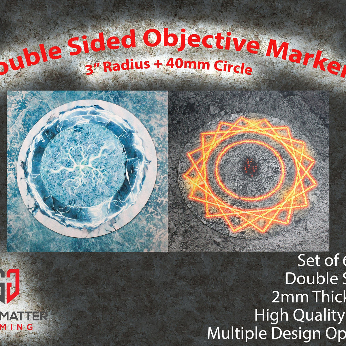 Double Sided 7.57" Neoprene Objective Markers - Fire and Ice – Tabletop ...