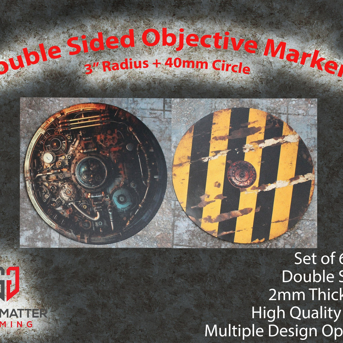 Double Sided 7.57" Neoprene Objective Markers - Hazard Stripes and Gea ...