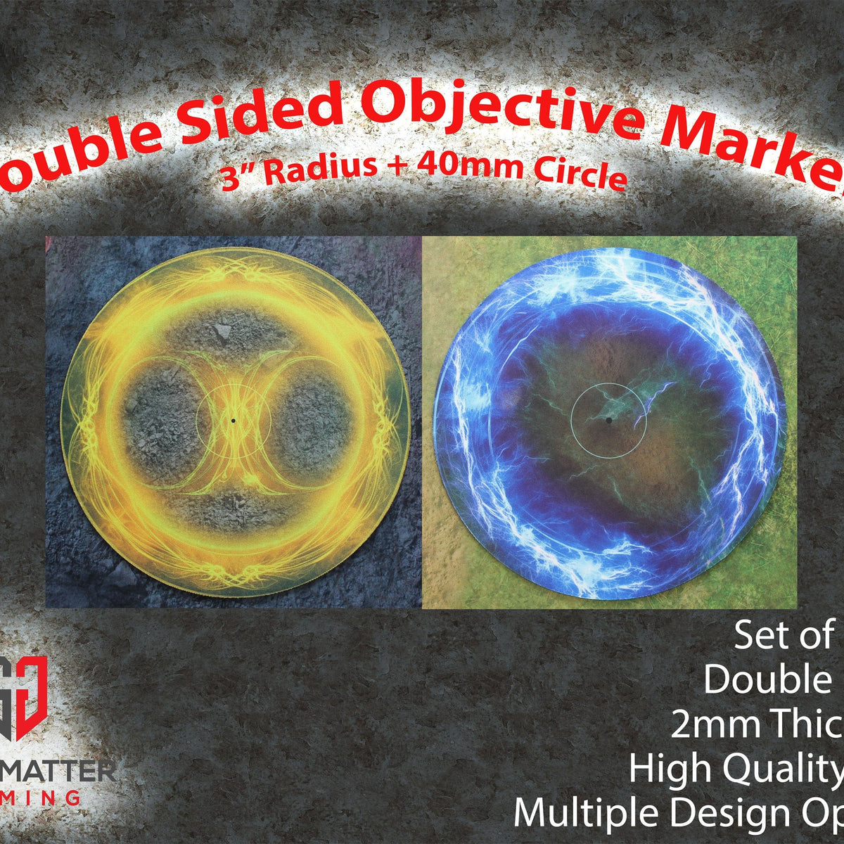 Double Sided 7.57" Neoprene Objective Markers - Light and Lightning ...