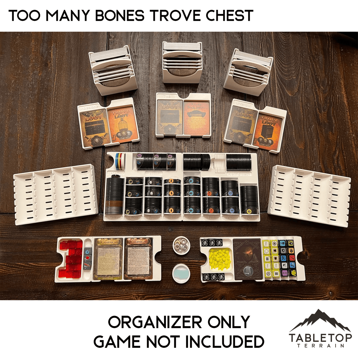 Too Many Bones Trove Chest Board Game Insert / Organizer — Tabletop Terrain