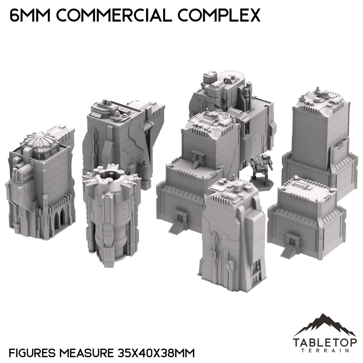 6mm Sci-Fi Commercial Complex Bundle 1 – Tabletop Terrain
