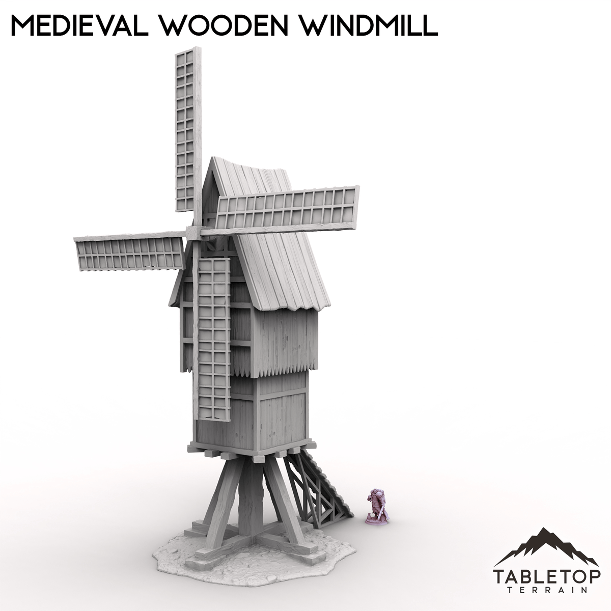 Medieval Wooden Windmill – Tabletop Terrain