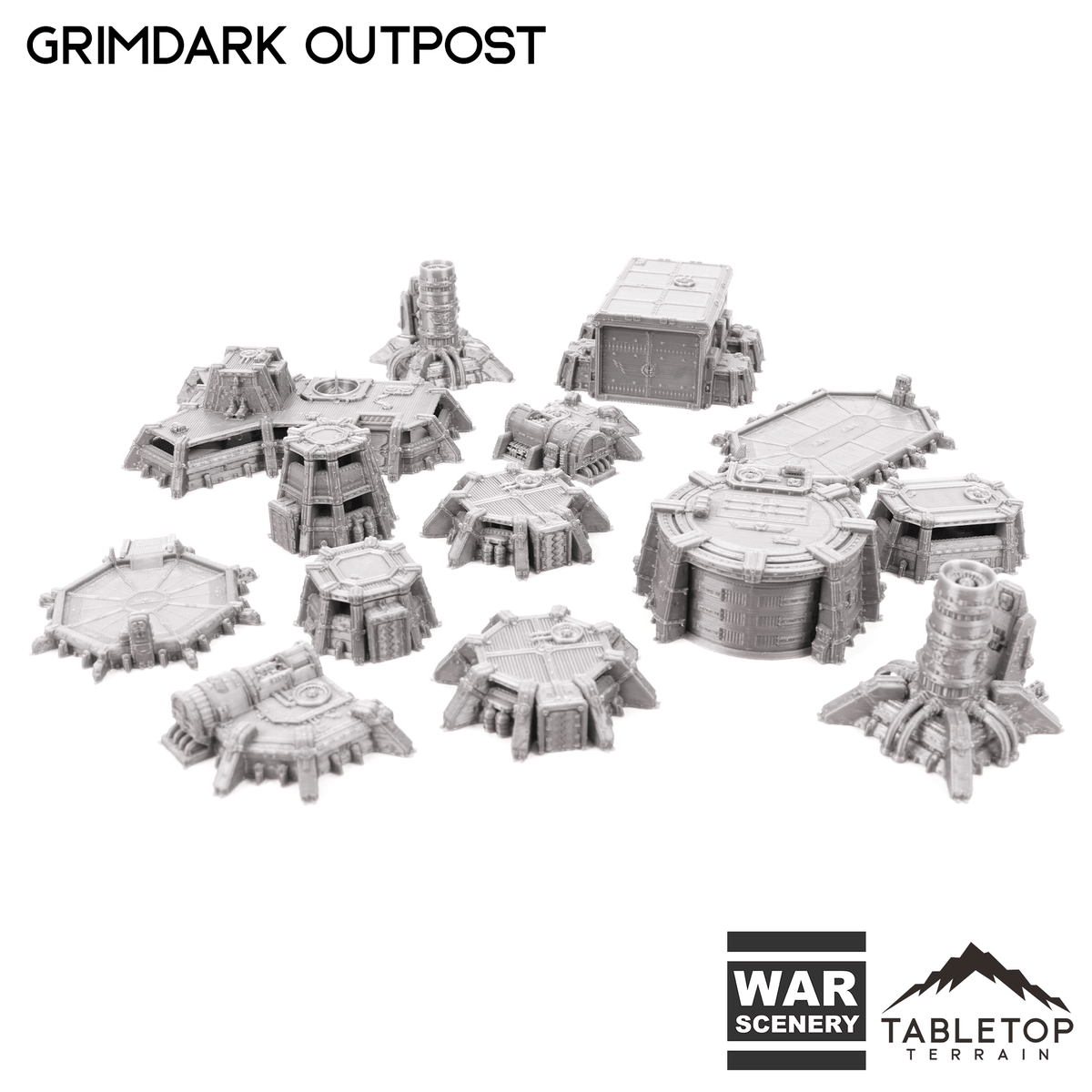 Grimdark Outpost 8mm Small Scale Terrain Pack — Tabletop Terrain